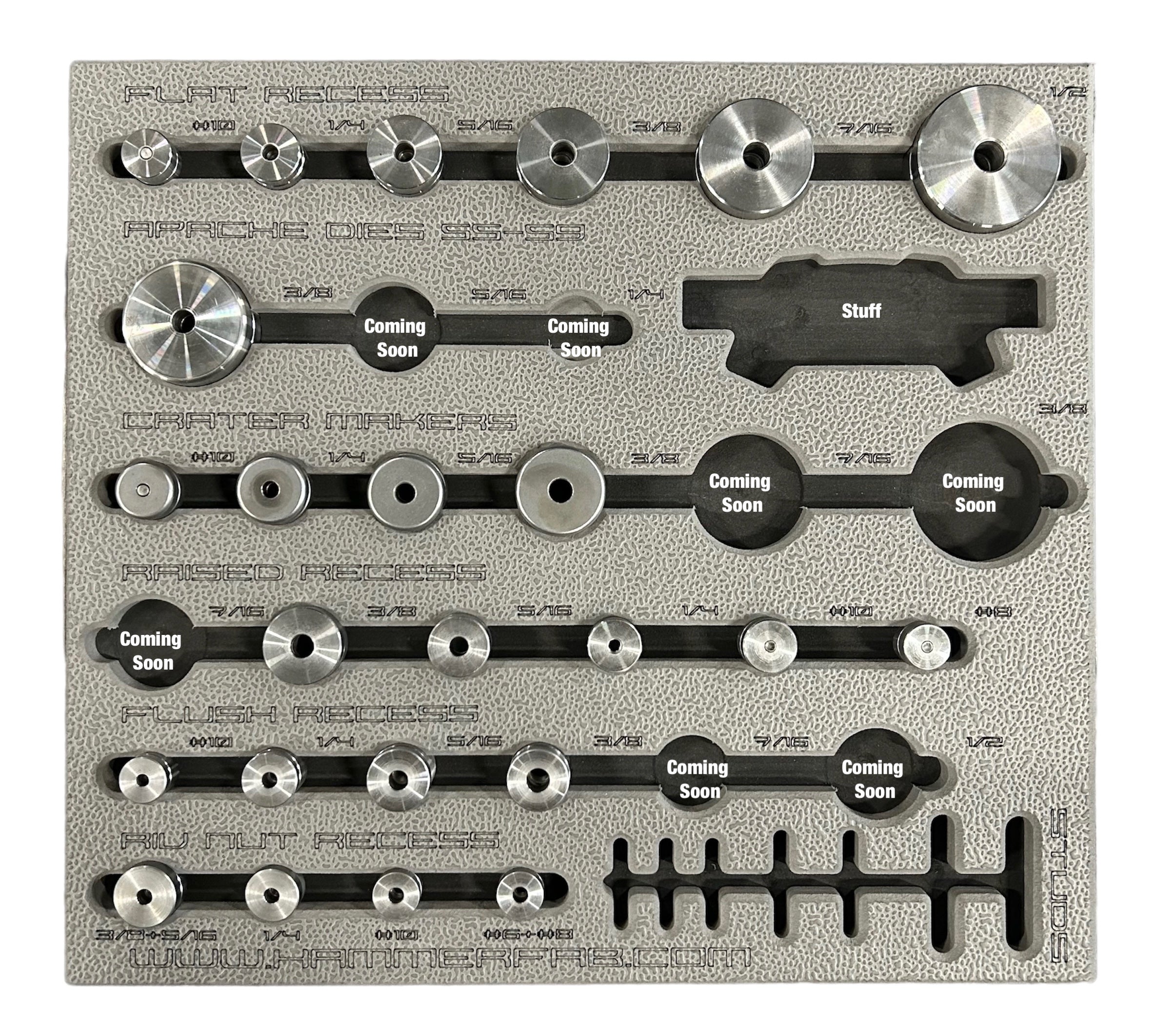 Dimple Die Master set with Foam Drawer Liner – HAMMERFAB